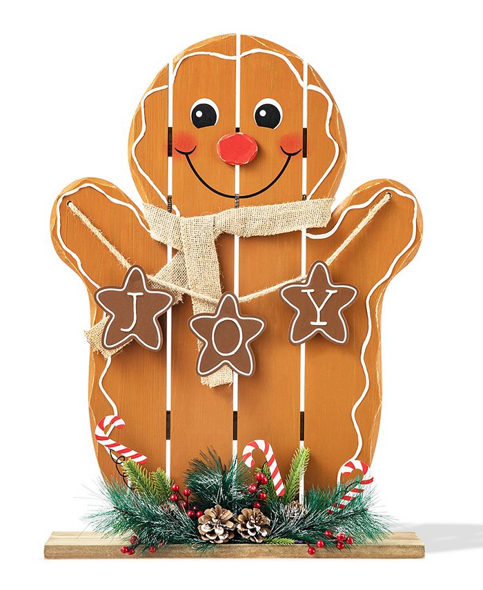 Glitzhome 24" H Wood Gingerbread Man Porch Decor - Macy's