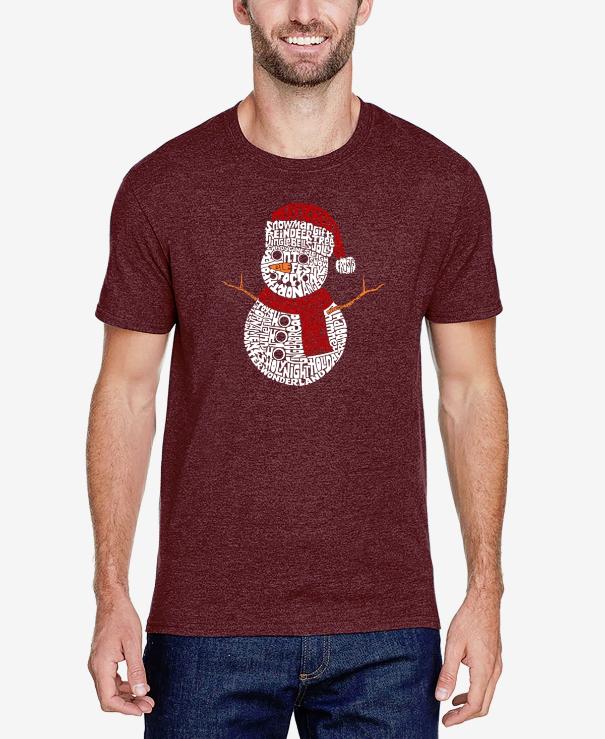 Click here for La Pop Art Mens Christmas Snowman Premium Blend Wo... prices