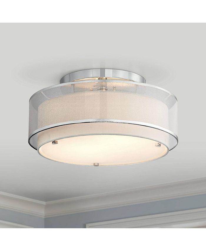 Possini Euro Design Double Organza Modern Ceiling Lighting Semi Flush ...