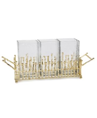 Classic Touch Symmetrical Design Cutlery Holder with 4 Piece Set, 11.5 ...