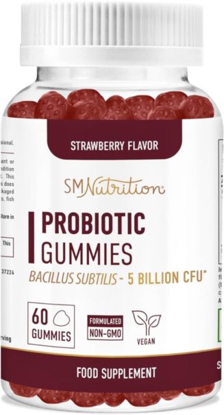 SM Nutrition SMNutrition Organic Probiotic Gummies, Strawberry ...