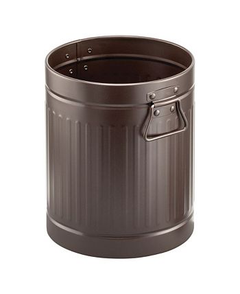 mDesign Steel 2 Gallon Trash Can Wastebasket Garbage Bin w/ Handles ...