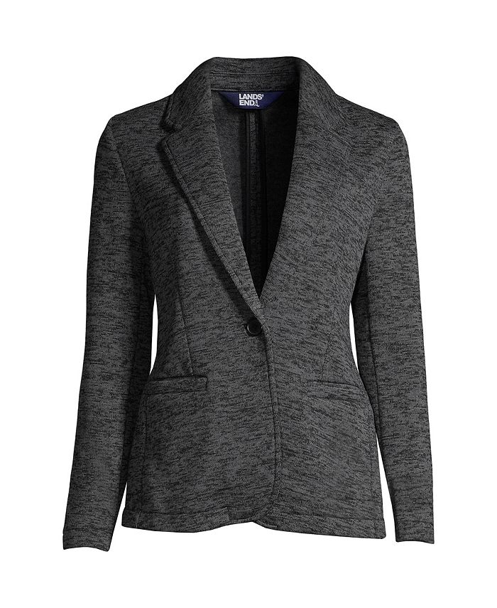 Lands' End Plus Size Sweater Fleece Blazer Jacket - The Blazer - Macy's
