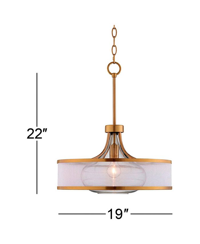 Possini Euro Design Layne Warm Antique Gold Pendant Light 19" Wide ...