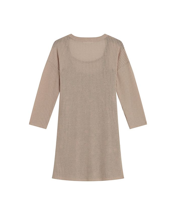 Beautees Big Girls Printed Knit Dress and Cardigan, 2-Piece Set - Macy's