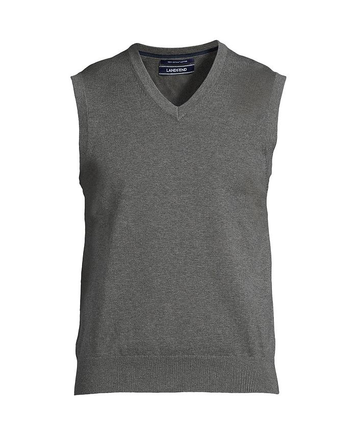 Lands' End Men's Fine Gauge Supima Cotton Sweater Vest - Macy's