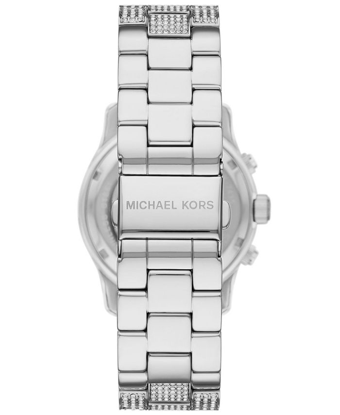 Michael Kors Women's Runway Chronograph Silver-Tone Stainless Steel ...
