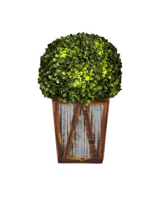 Teamson Home Solar Powered Pre-Lit Artificial Topiary - Farmhouse - Macy's
