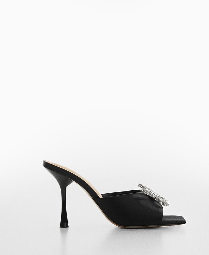 MANGO Women's Strass Detail Heeled Sandals - Macy's