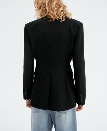 MANGO Women's Double-Breasted Suit Blazer - Macy's