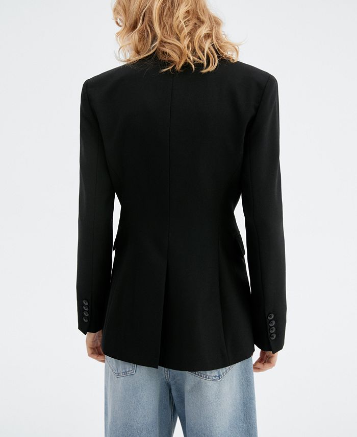 MANGO Women's Double-Breasted Suit Blazer - Macy's