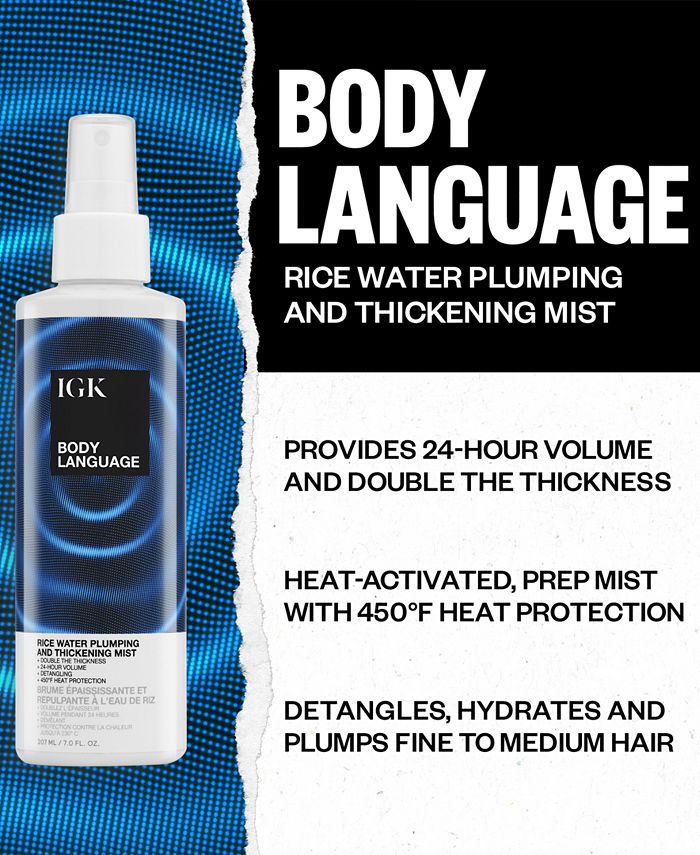 IGK Hair Body Language Rice Water Plumping & Thickening Mist - Macy's