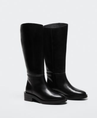 MANGO Women's Tall Leg Leather Boots - Macy's