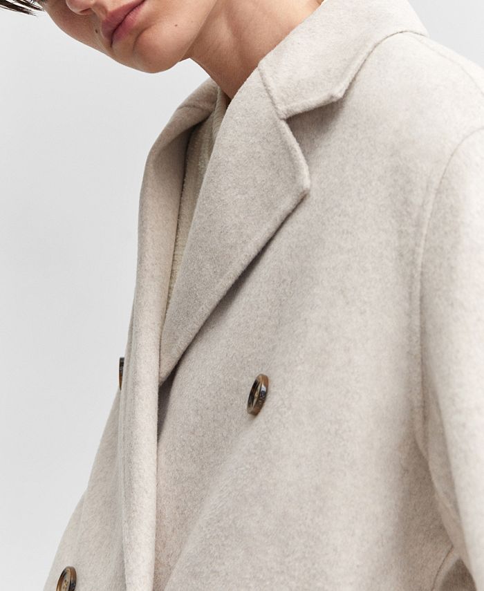 MANGO Women's Handmade Oversized Lightweight Wool Coat - Macy's