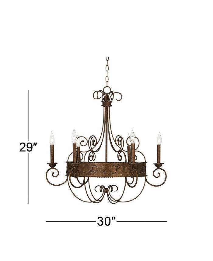 Franklin Iron Works Rust Bronze Candelabra Chandelier Lighting 30" Wide ...