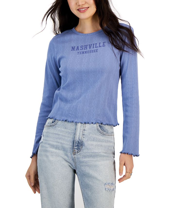 Rebellious One Juniors' Long-Sleeve Nashville T-Shirt - Macy's