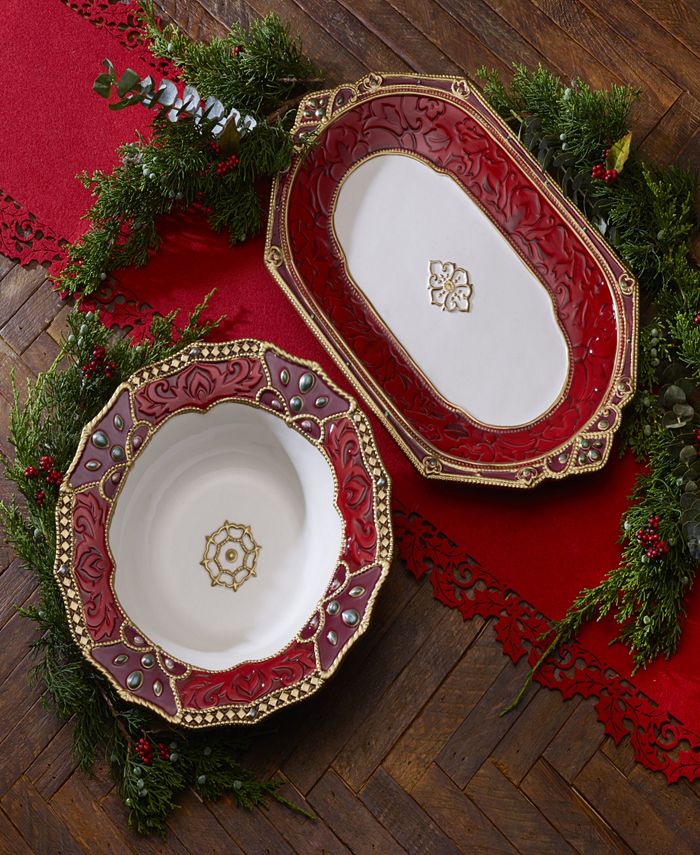 Fitz and Floyd Renaissance Holiday Serving Set - Macy's