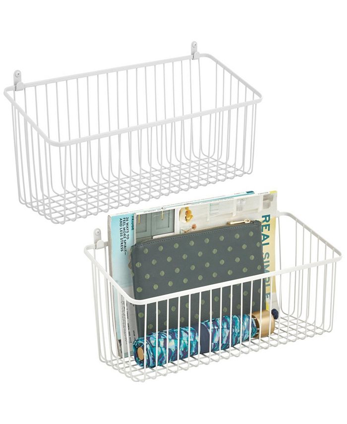 Mdesign Metal Wire Food Storage Organizer Bin 2 Pack White Macys
