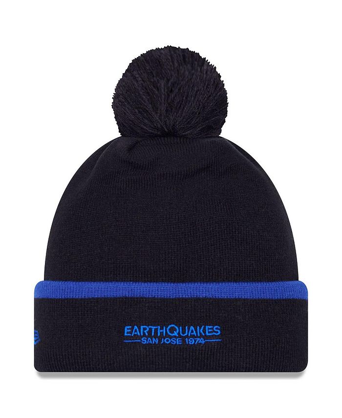 New Era Men's Black San Jose Earthquakes Wordmark Kick Off Cuffed Knit ...