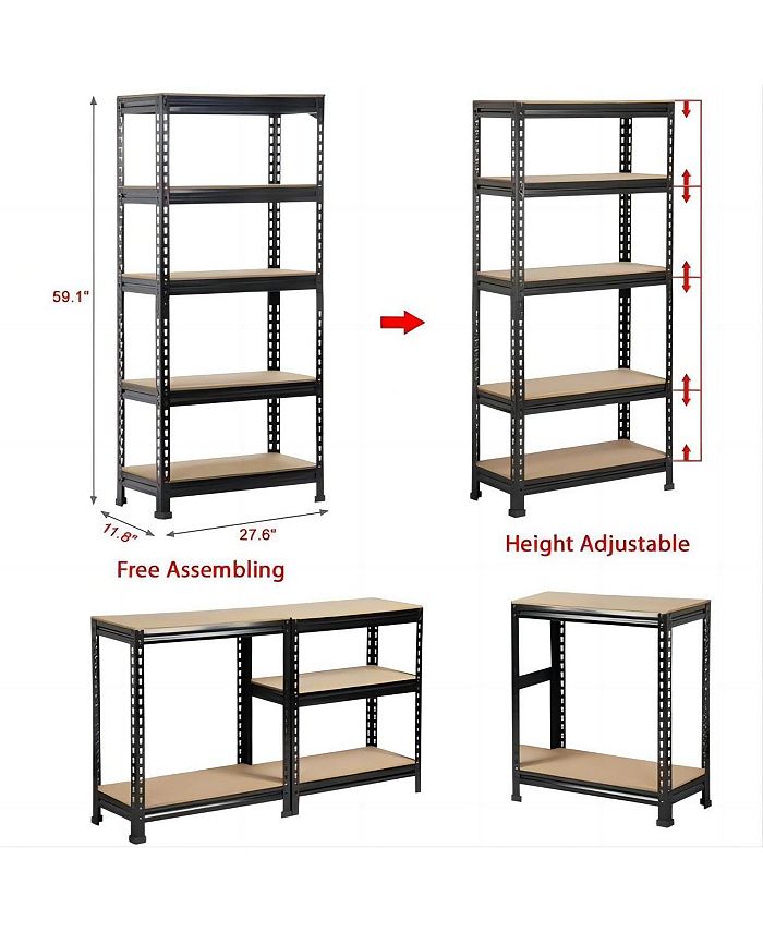 SUGIFT 5-Tier Steel Height -Adjustable Shelving Unit - Macy's