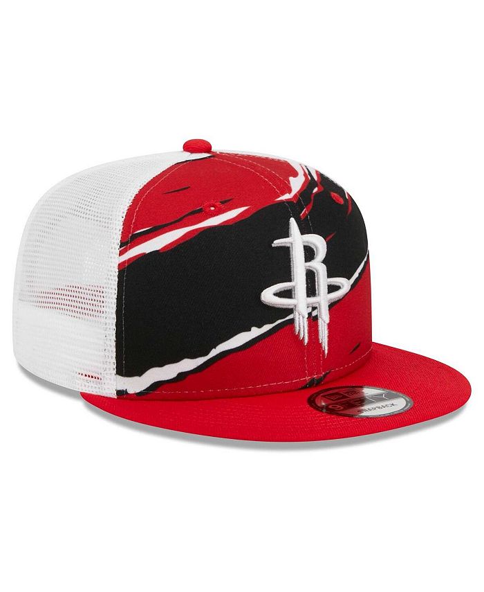 New Era Men's Red, White Houston Rockets Tear Trucker 9FIFTY Adjustable ...
