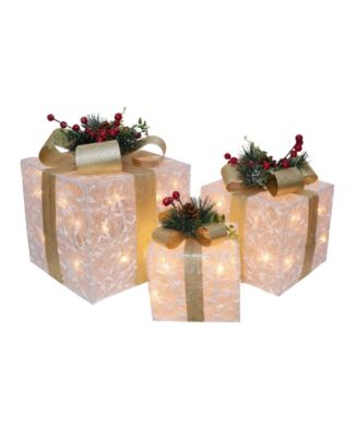 Seasonal Gift Box Pre-Lit, Set of 3 - Macy's