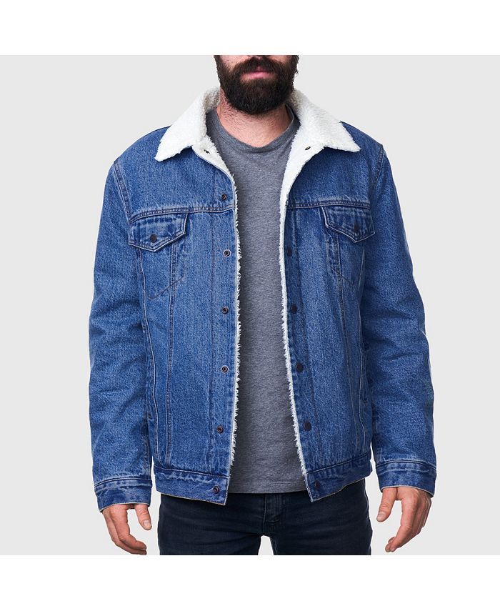 Alpine Swiss Men's Sherpa Lined Denim Jacket Classic Button Up Jean ...