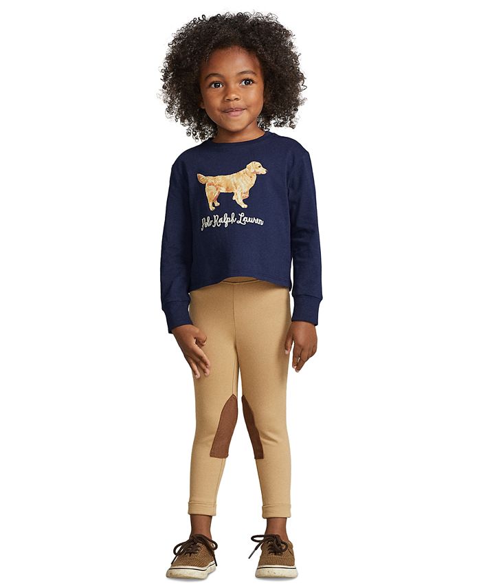 Polo Ralph Lauren Toddler and Little Girls Golden Retriever Jersey Long ...