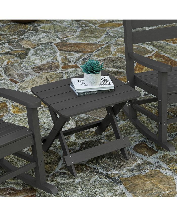 MERRICK LANE Ridley Outdoor Folding Side Table, Portable All-Weather ...