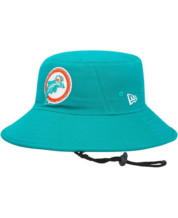 New Era Men's Aqua Miami Dolphins Throwback Logo Main Bucket Hat - Macy's
