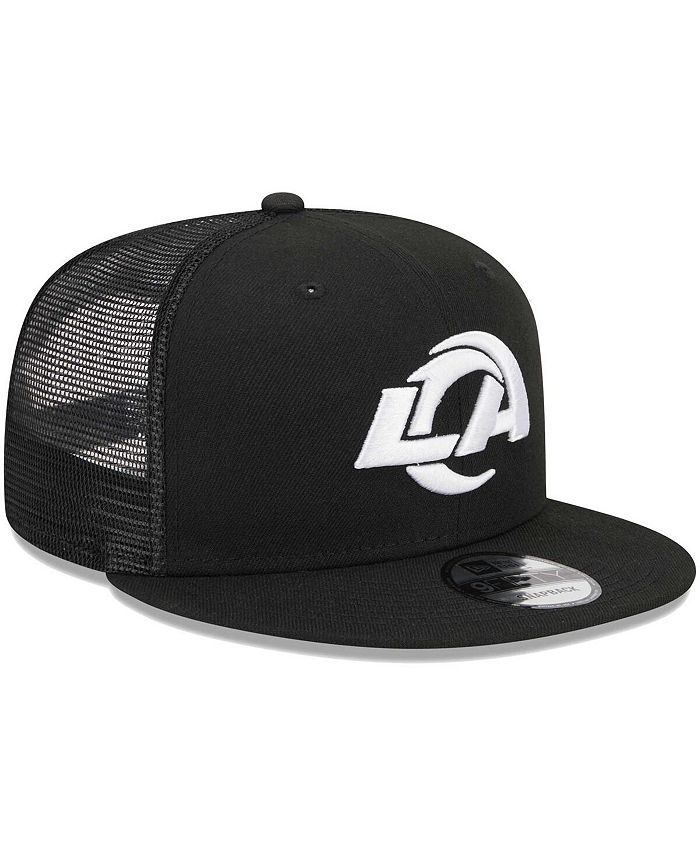 New Era Men's Black Los Angeles Rams Main Trucker 9FIFTY Snapback Hat ...