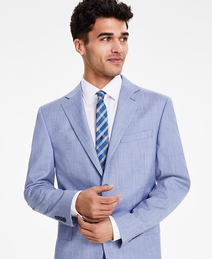 DKNY Men's Modern-Fit Light Blue Neat Suit Separate Jacket - Macy's