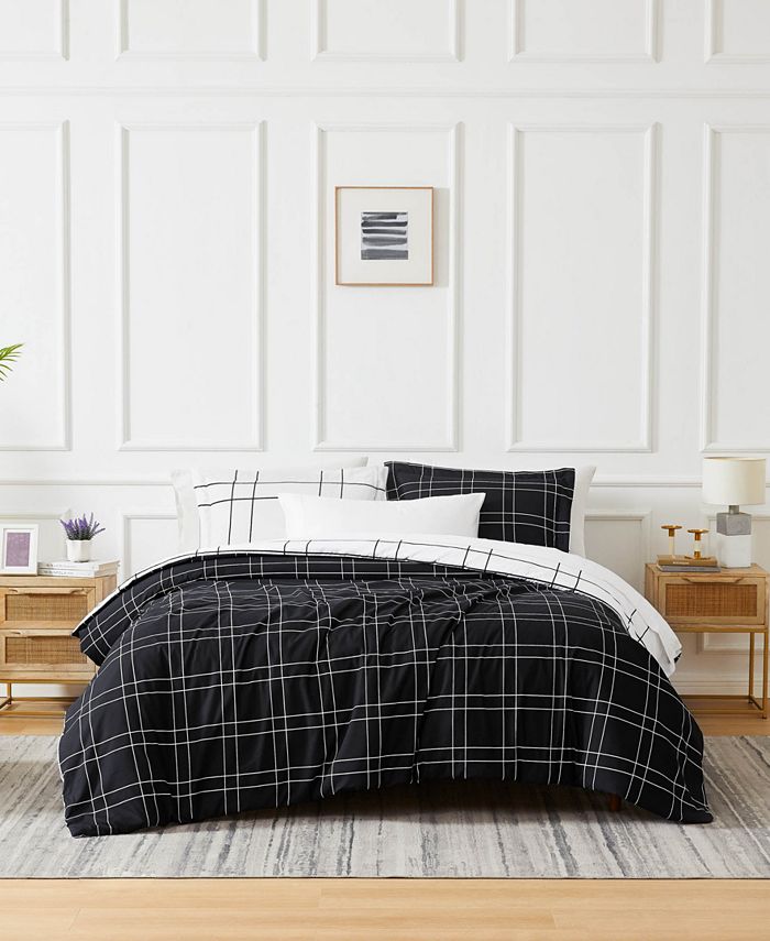 Southshore Fine Linens Urban Check Microfiber 3 Piece Duvet Cover Set ...