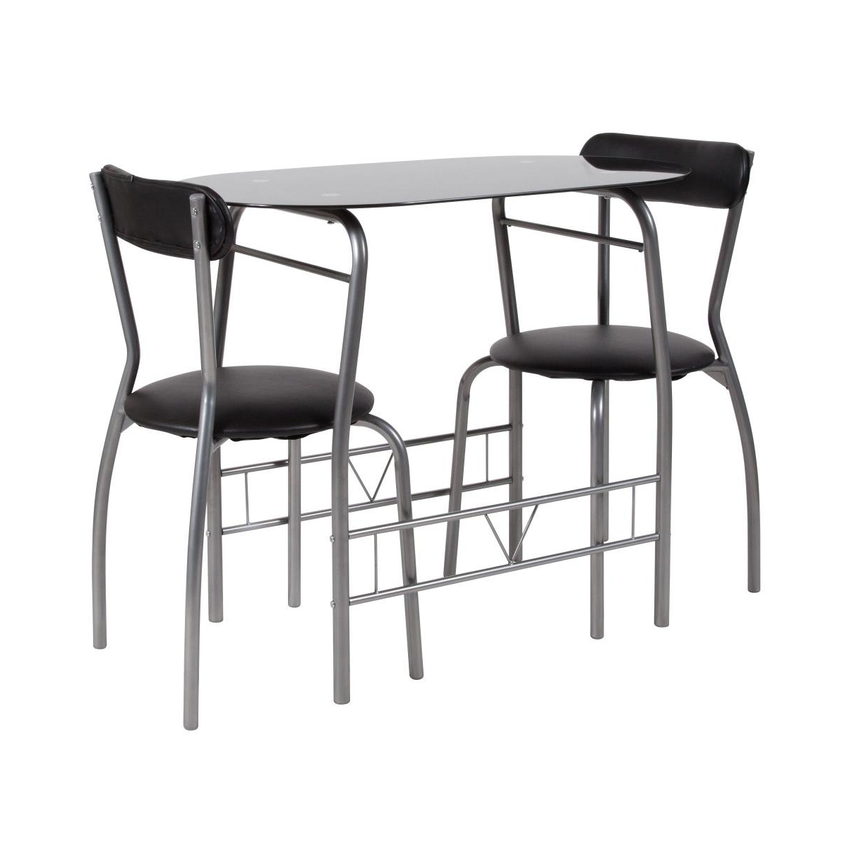 Click here for Emma+Oliver 3 Piece Space-Saver Glass Bistro Set W... prices