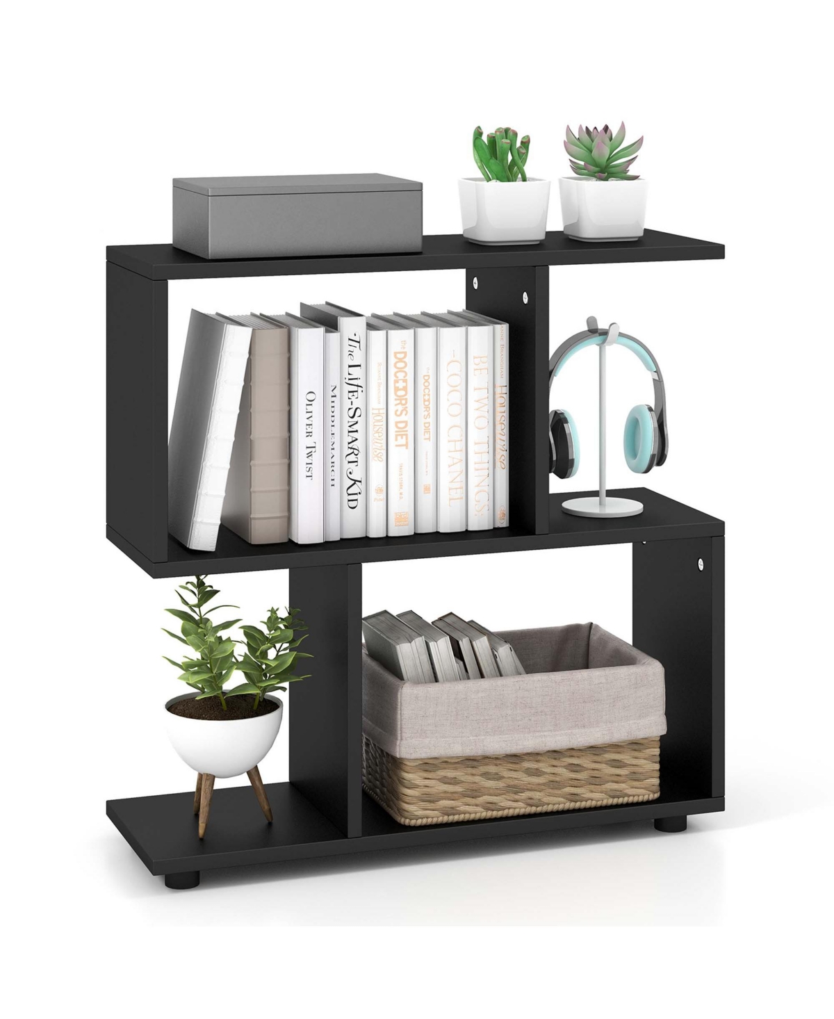 Click here for 2-Tier Bookshelf Free Standing Wooden Display S-Sh... prices
