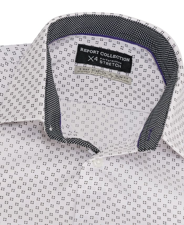 Report Collection Men's Slim-Fit Geo-Print Shirt - Macy's