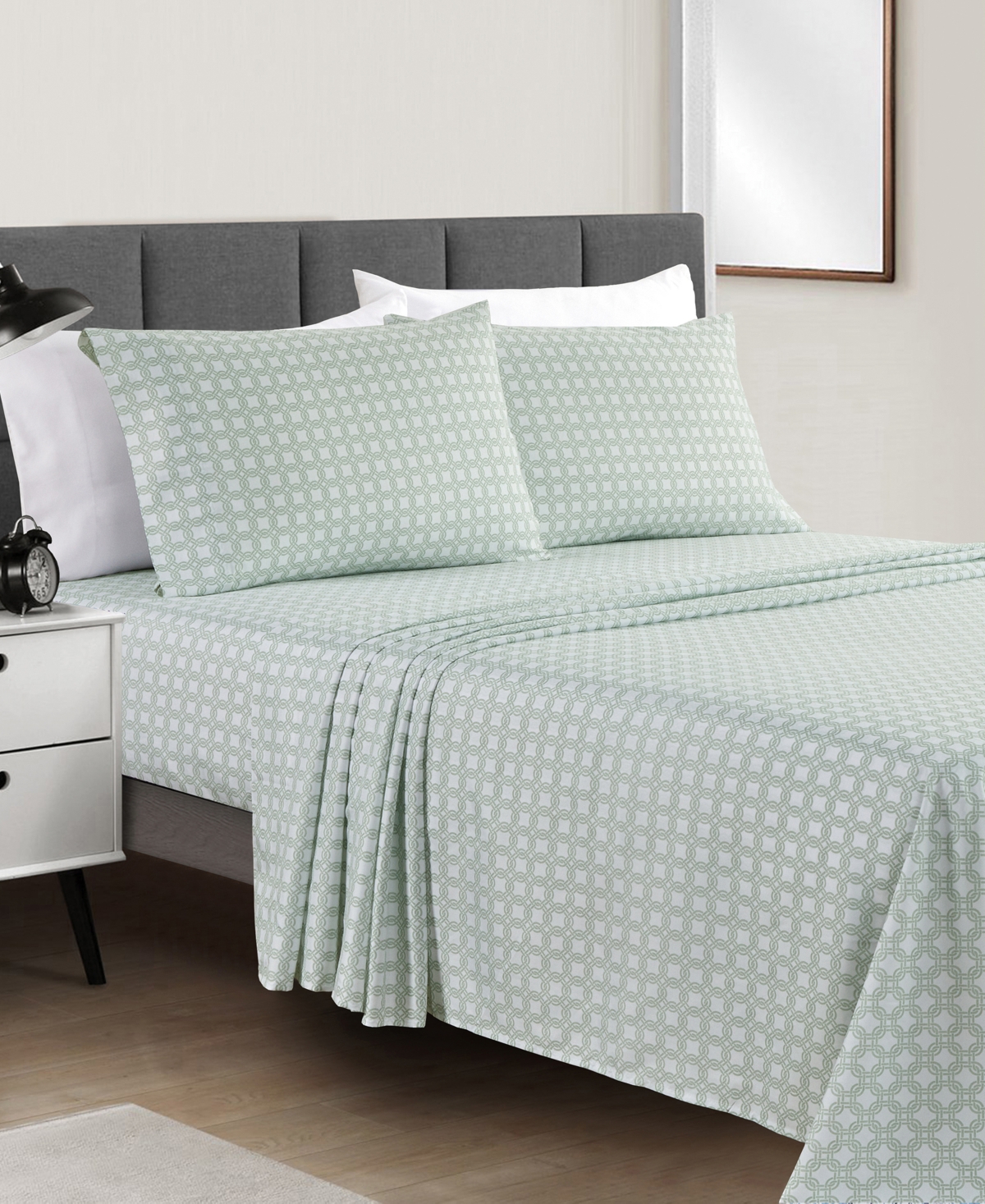 Click here for Sunham Microfiber Easy Care Printed 4-Pc. Sheet Se... prices