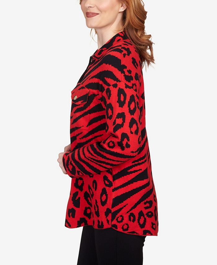 Ruby Rd. Petite Bold Animal Print Shacket Jacket - Macy's