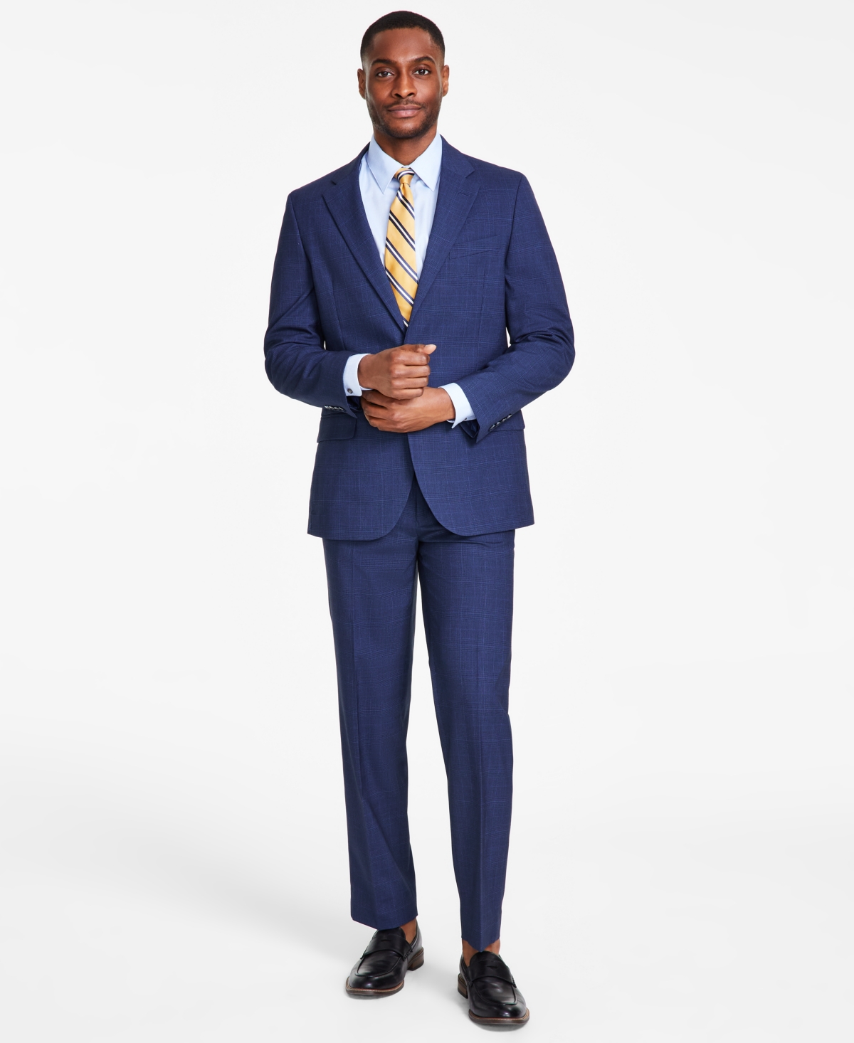 Click here for Nautica Mens Modern-Fit Bi-Stretch Suit - Blue pla... prices