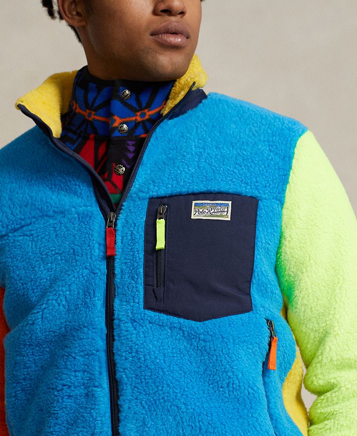 Polo Ralph Lauren Men's Color-Blocked Pile Fleece Jacket - Macy's