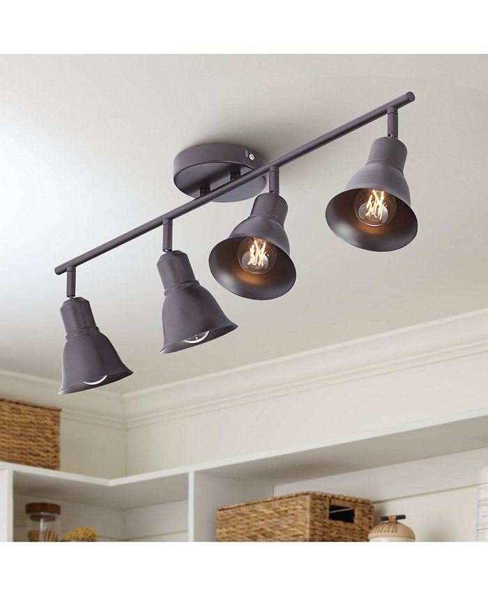 Pro Track 4-Head Ceiling or Wall Track Light Fixture Kit Spot-Light ...