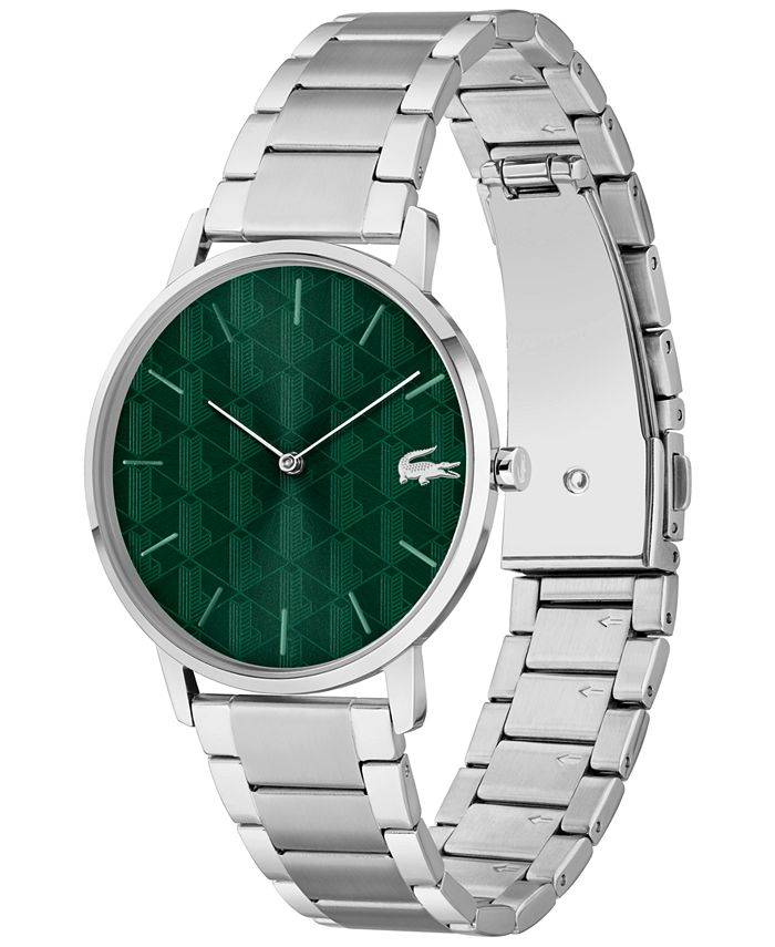Lacoste Men's Crocorigin Quartz Silver-Tone Stainless Steel Bracelet ...