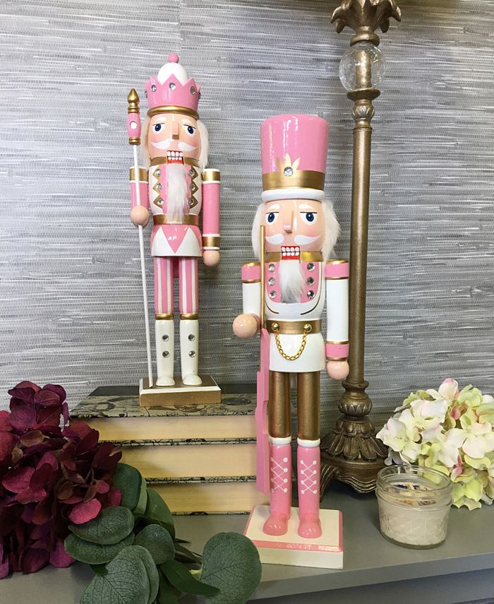Santa's Workshop 14" Gold-Tone Nutcrackers, Set of 2 - Macy's