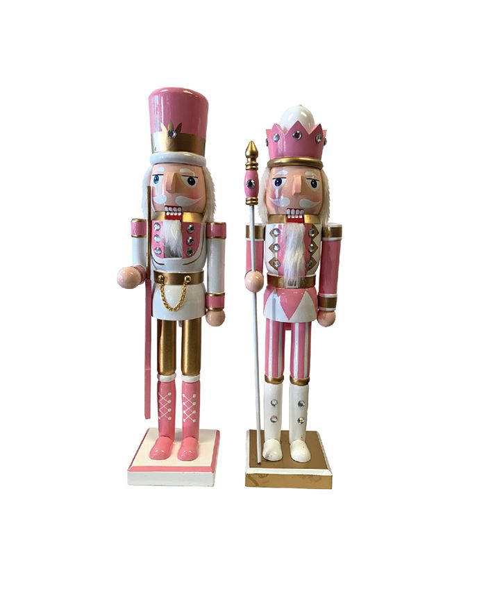 Santa's Workshop 14" Gold-Tone Nutcrackers, Set of 2 - Macy's