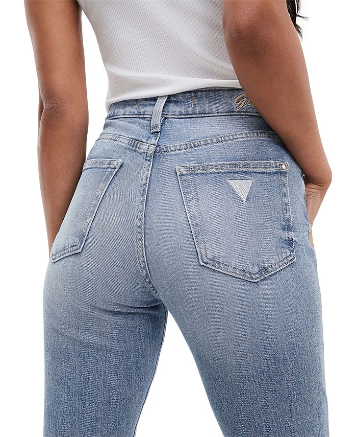 GUESS Women's Girly Rhinestone-Embellished Straight-Leg Jeans - Macy's