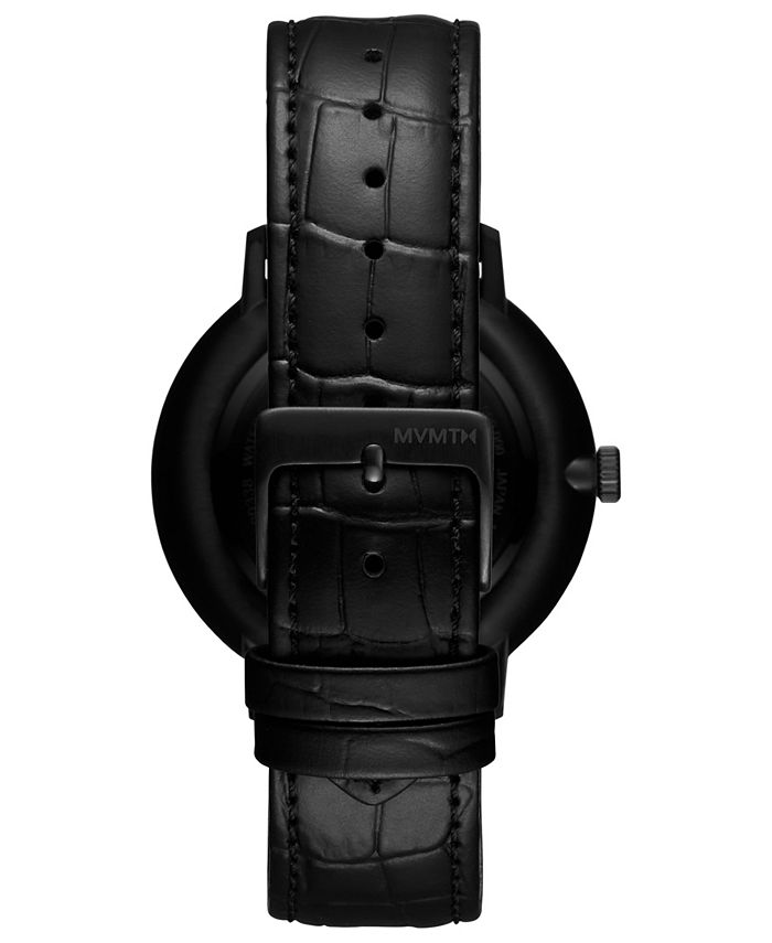MVMT Men's Legacy Slim Automatic Black Leather Watch 42mm - Macy's