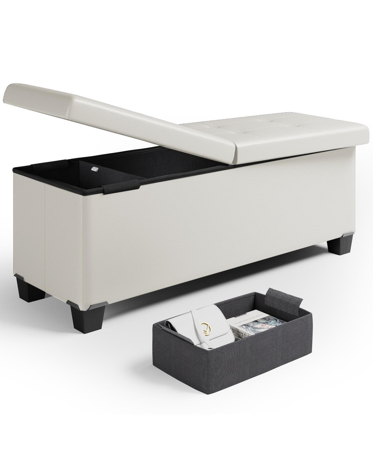 Click here for Nestl 43 Inch Ottoman Storage Bench with Storage B... prices