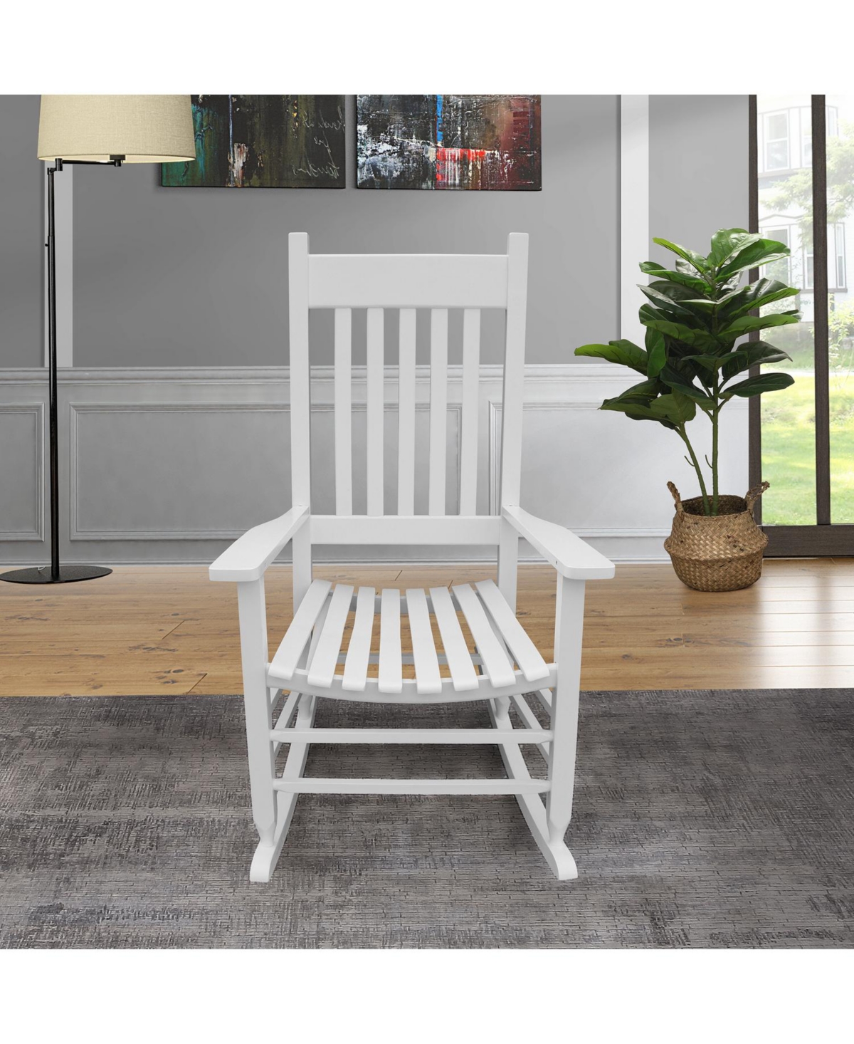 Click here for Wooden Porch Rocker Chair - White prices