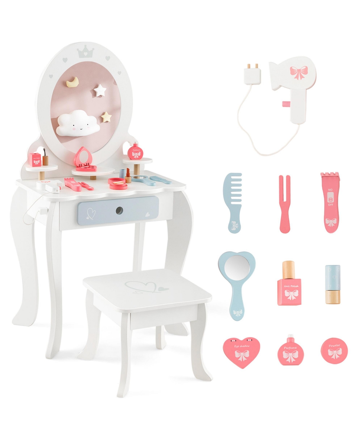 Click here for Costway Kids Vanity Set Makeup Table & Chair Sweet... prices