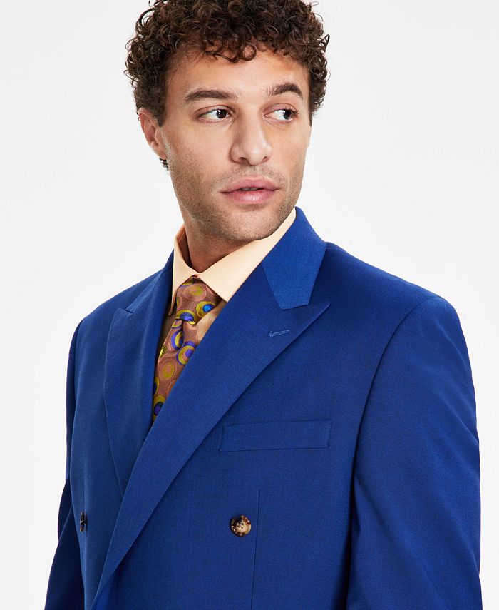 Tayion Collection Men's Classic-Fit Solid Double-Breasted Suit Jacket ...